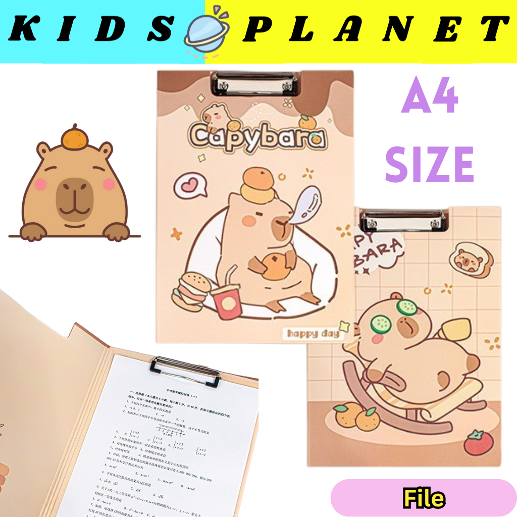 File | Capybara board clip file A4 size children kids school gift ...