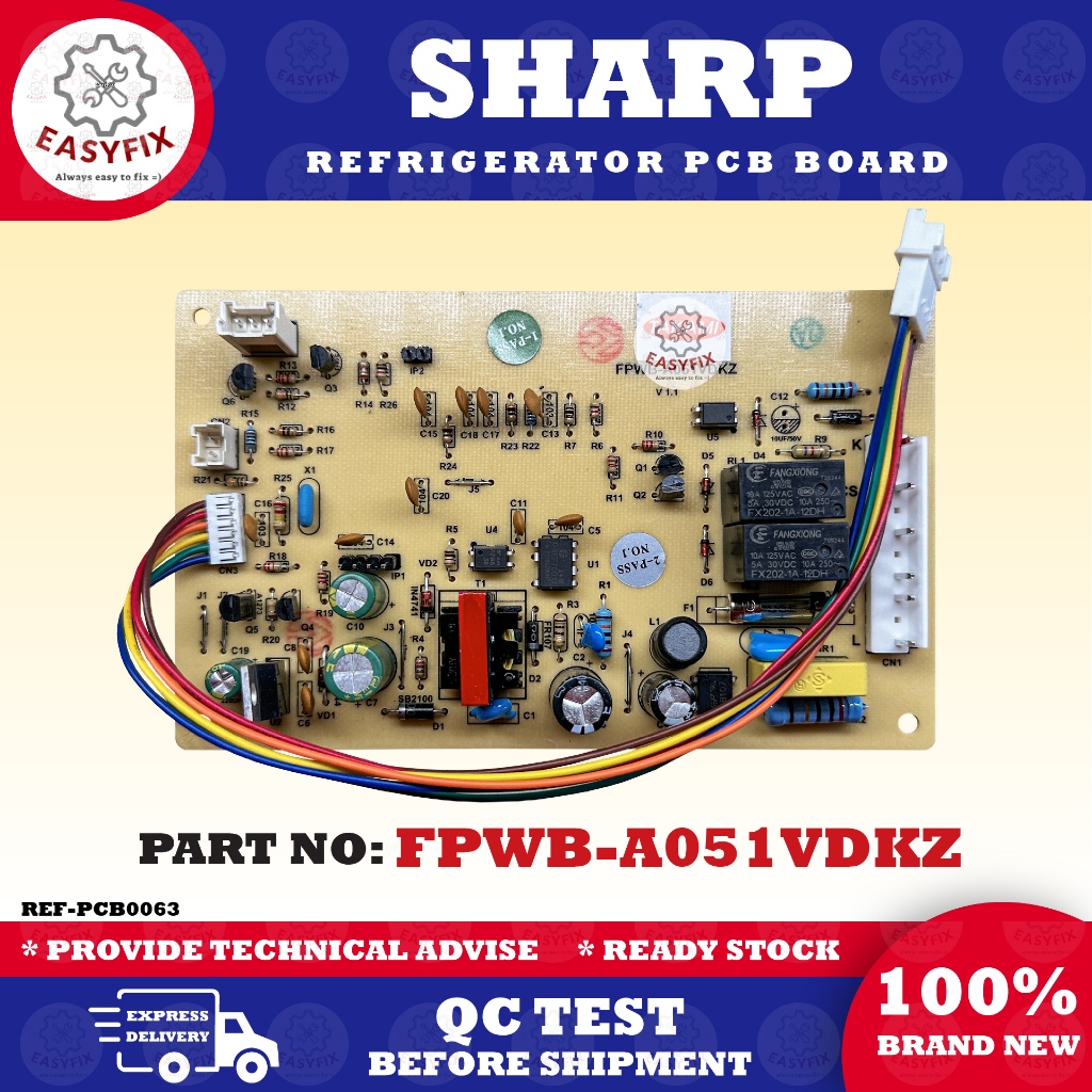 FPWB-A051VDKZ SHARP REFRIGERATOR PCB BOARD FPWB-A051 FPWB A051VDKZ A051 ...