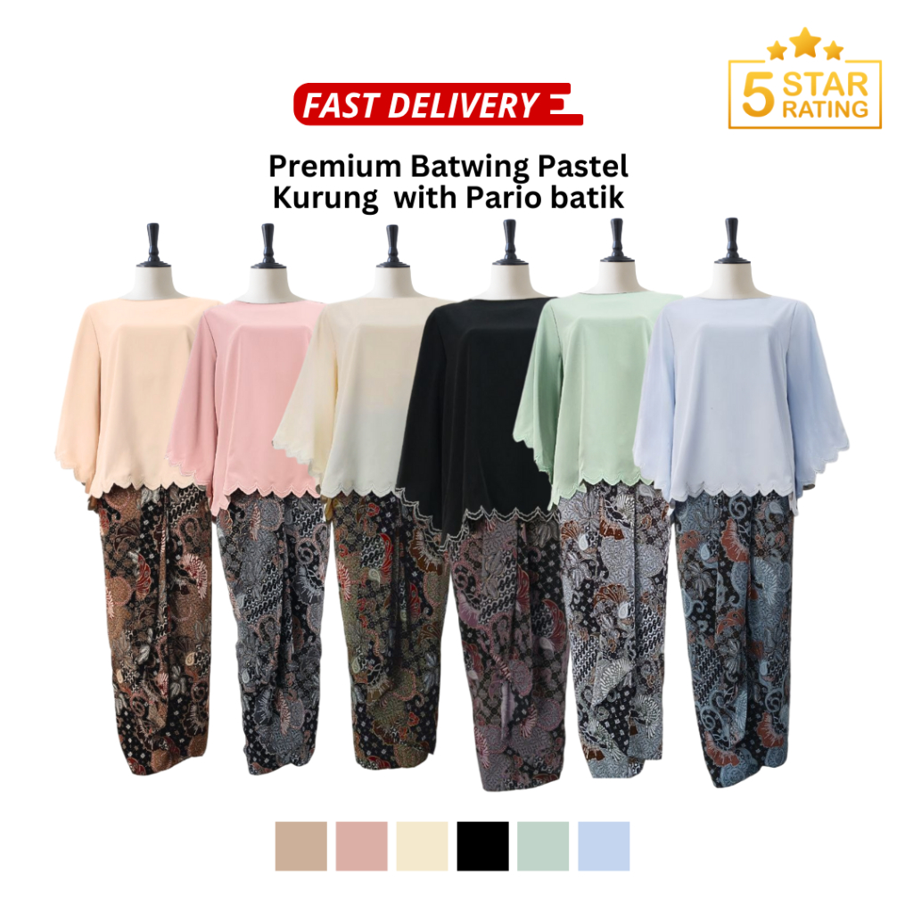TRISSA: KURUNG MODERN BATWING PASTEL STYLE WITH BATIK PARIO #A4267 AND ...