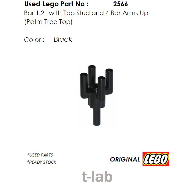 U210-[USED PART] 2566. Original Lego Parts : Bar 1.2L with Top Stud and ...