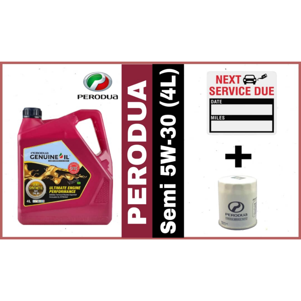 Perodua 5W30 Semi Synthetic Engine Oil 4L For Perodua , Proton , Honda ...