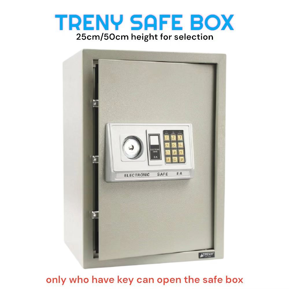 TRENY Three Steel Safety box/Safe Box digital box Alarm safe box Alarm safebox yale safety ...
