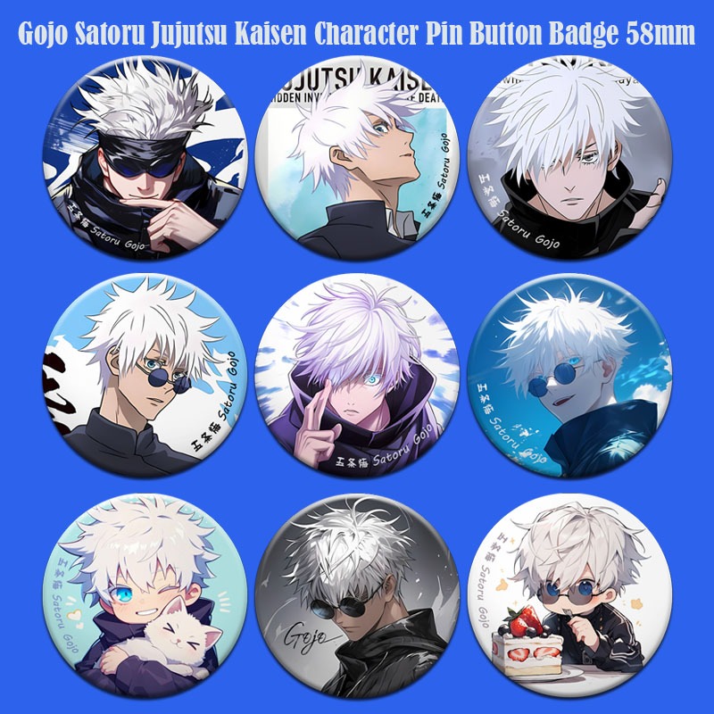 Satoru Gojo Jujutsu Kaisen Character Pin Button Badge 58mm | Shopee ...