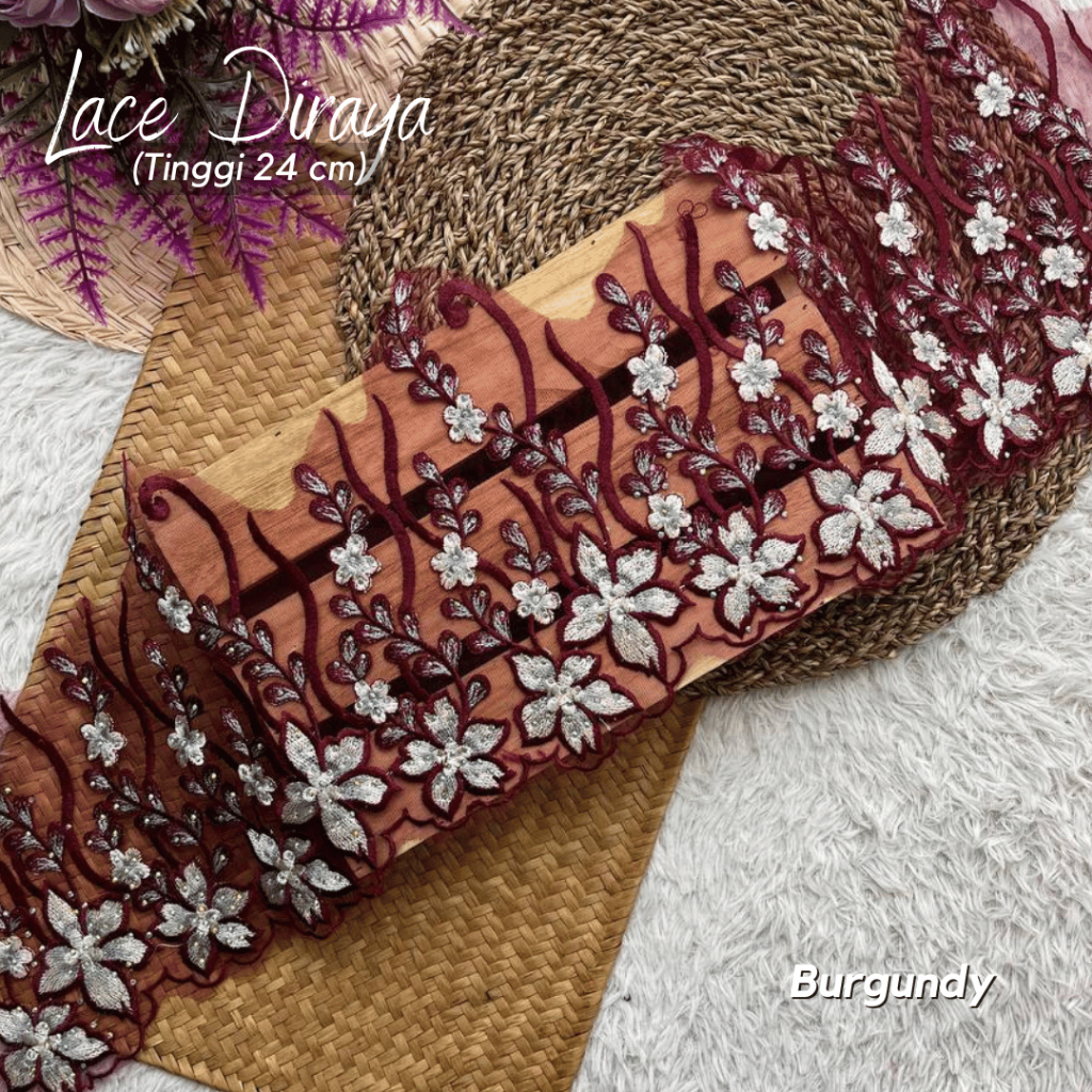 0.5 METER READYSTOK NEW DESIGN BORDER LACE VIRAL DIRAYA SIAP MANIK ...