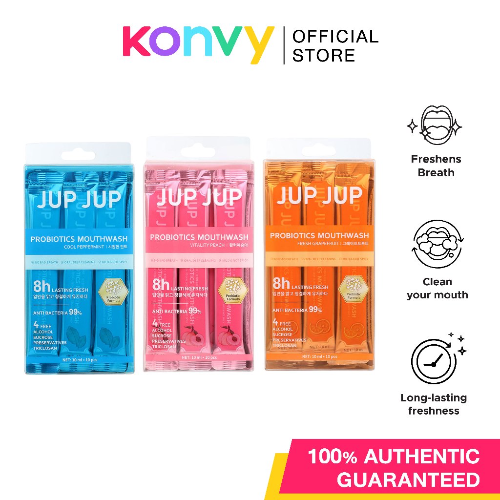 JUP JUP Probiotics Mouthwash - Vitality Peach/Fresh Grapefruit/Cool ...