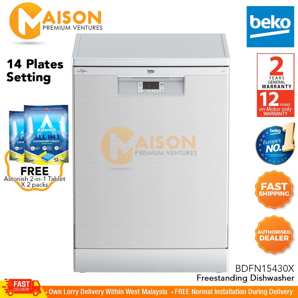[New Model] Beko Dishwasher (Made in Europe) BDFN15430X | Shopee Malaysia
