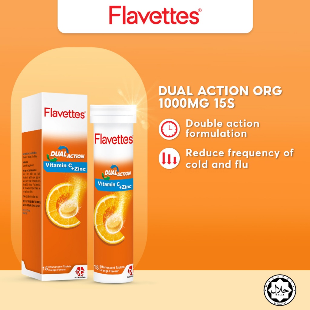 Flavettes Dual Action Eff Tablet - Orange (15's) | Shopee Malaysia