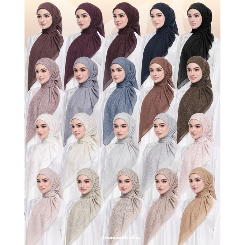 MOONANDSTELLA Tudung Bawal Printed EARTHY MOONANDSTELLA Tudung Raya ...