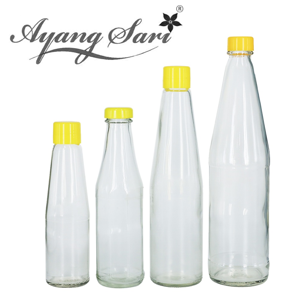 Common Sauce Glass Bottle with Plastic Cap 200ML/450ML/650ML/Botol ...