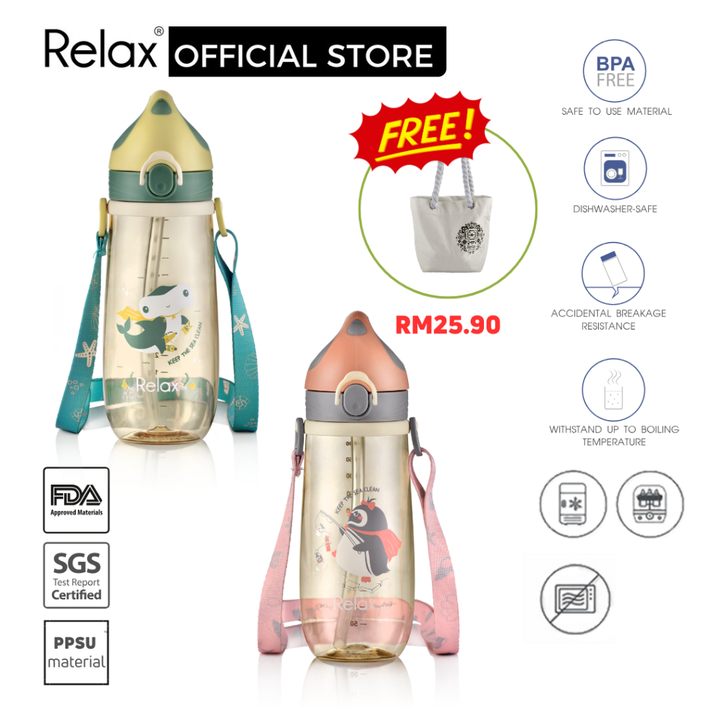 FREE GIFT* RELAX 600ML PPSU KIDS STRAW BOTTLE - D9960 | Shopee Malaysia