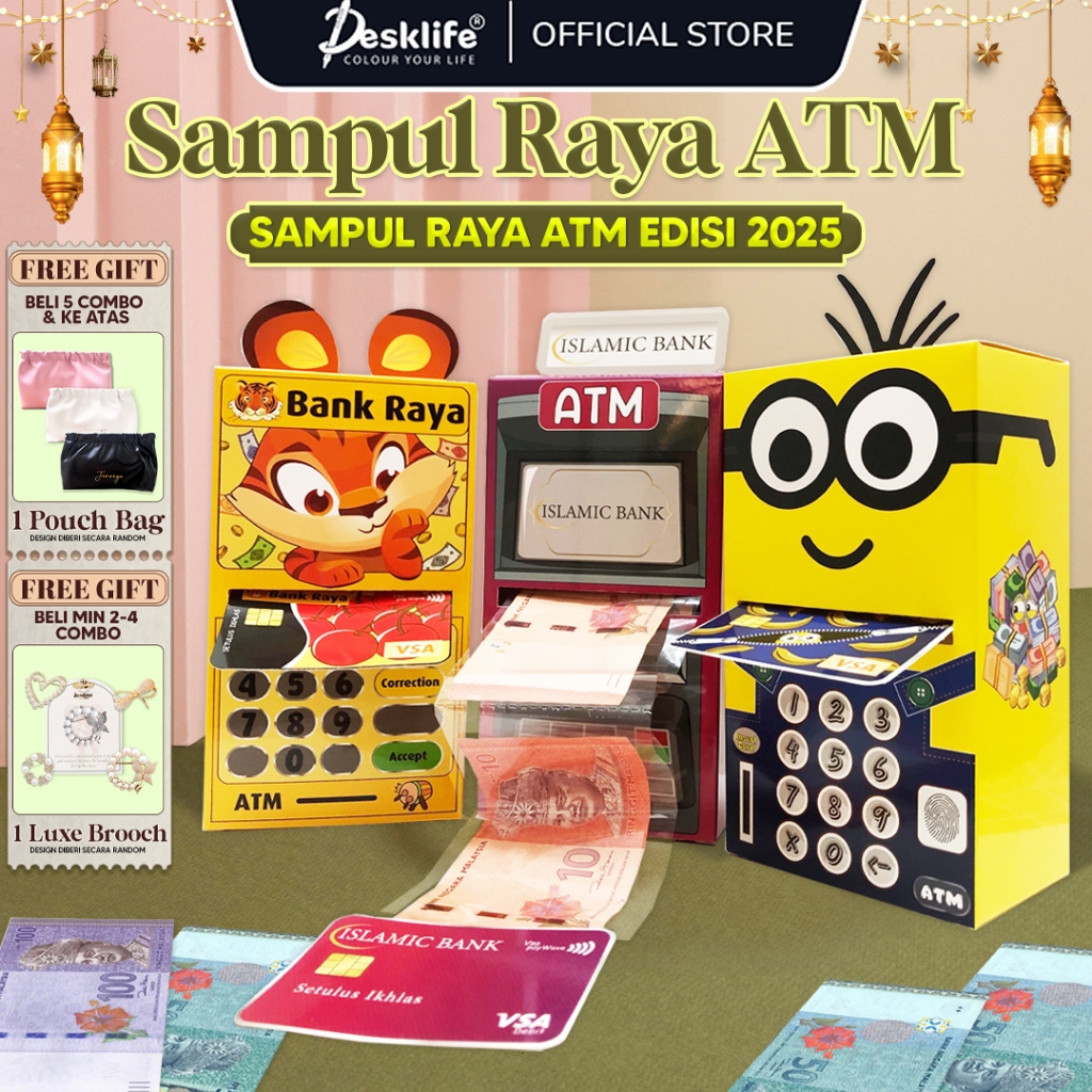 2025 SAMPUL DUIT RAYA ATM VIRAL - (PKT) Sampul Raya Tarik Money Packet ...
