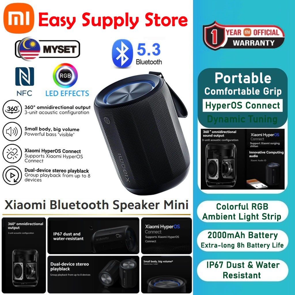 MYSET Xiaomi Bluetooth Speaker Mini 360° omnidirectional output ...