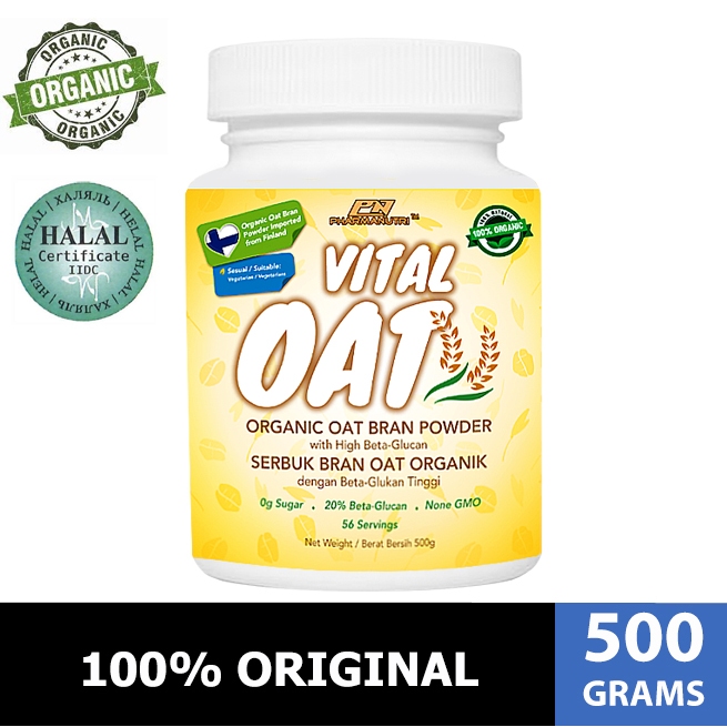 Organic Vital Oat Bran Powder (500g) With High Beta Glucan From Finland ...
