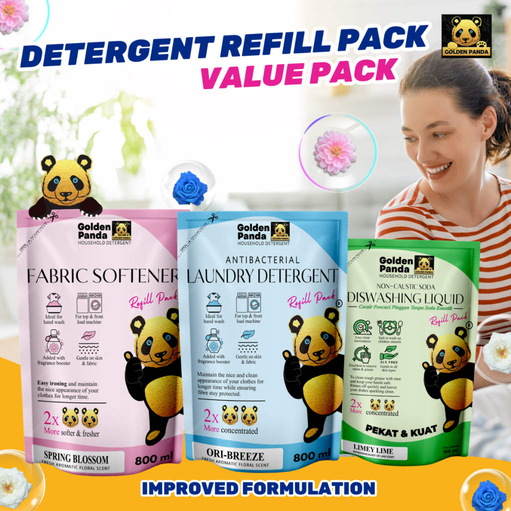 Golden Panda Value Pack Series Refill Pack/Laundry Detergent/Fabric ...