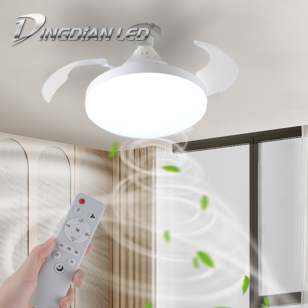 Dingdian LED Invisible Fan Blades Ceiling Fan Light E27 AC85-265V 3 ...