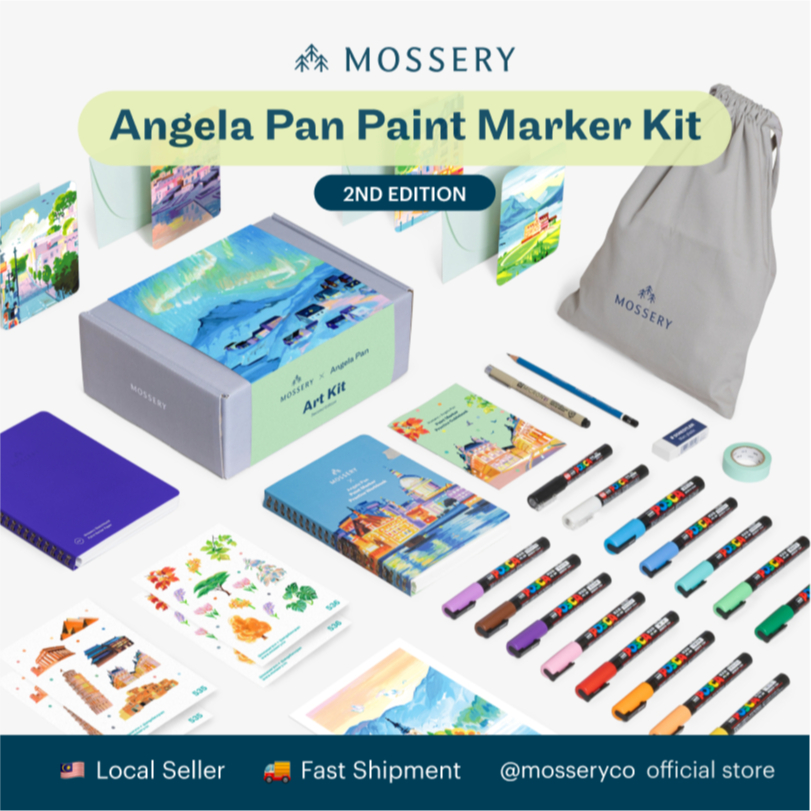 Mossery Angela Pan Paint Marker Kit 2nd Edition (Art Kit / Set Seni ...