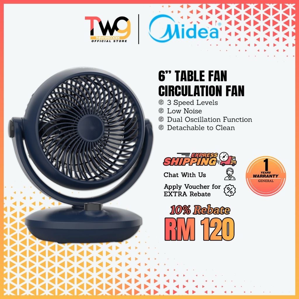 MIDEA CIRCULATION TABLE FAN & STAND FAN WITH OSCILLATION FUNCTION ...