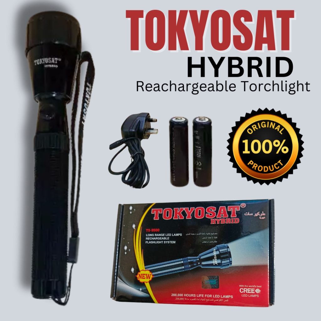 Tokyosat TS-9500 Hybrid Rechargeable LED FlashLight 8000mah Super power ...