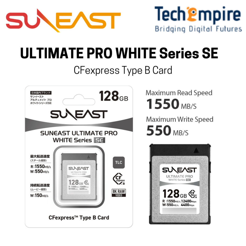 SUNEAST CF EXPRESS Type B Ultimate Pro White SE Card Max R1550 MB/s W550 MB/s 128GB | Shopee ...