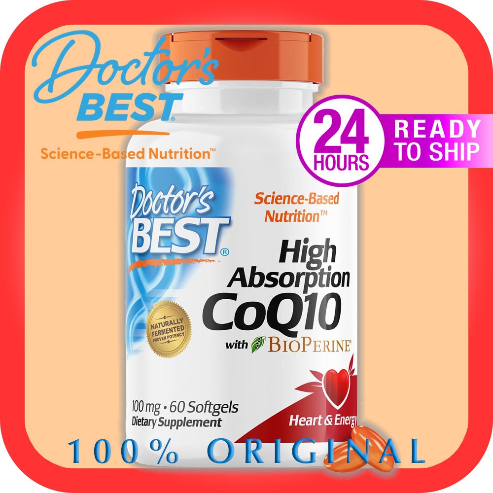 DOCTOR'S BEST High Absorption CoQ10 with BioPerine, 100mg | Coenzyme Ubiquinone | Authentic from ...