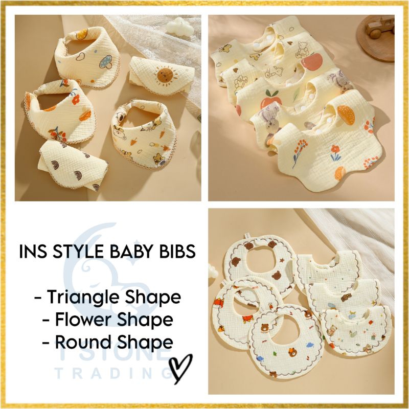 [BUY 15 FREE 1] Baby Bibs 6 & 8 Layers Korean Ins Style Bibs 360 Degree ...