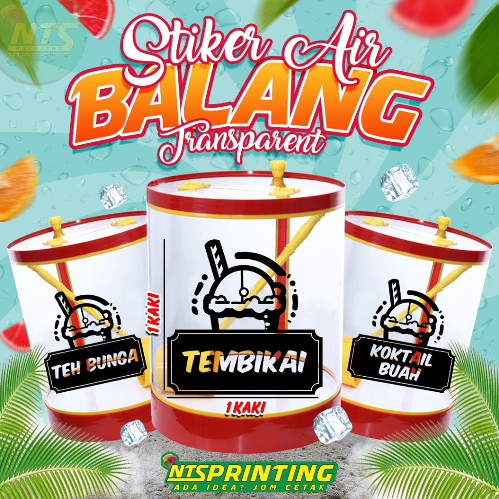 🔥HOT🔥 Sticker Air Balang Transparent Kalis Air - Aesthetic / Simple ...