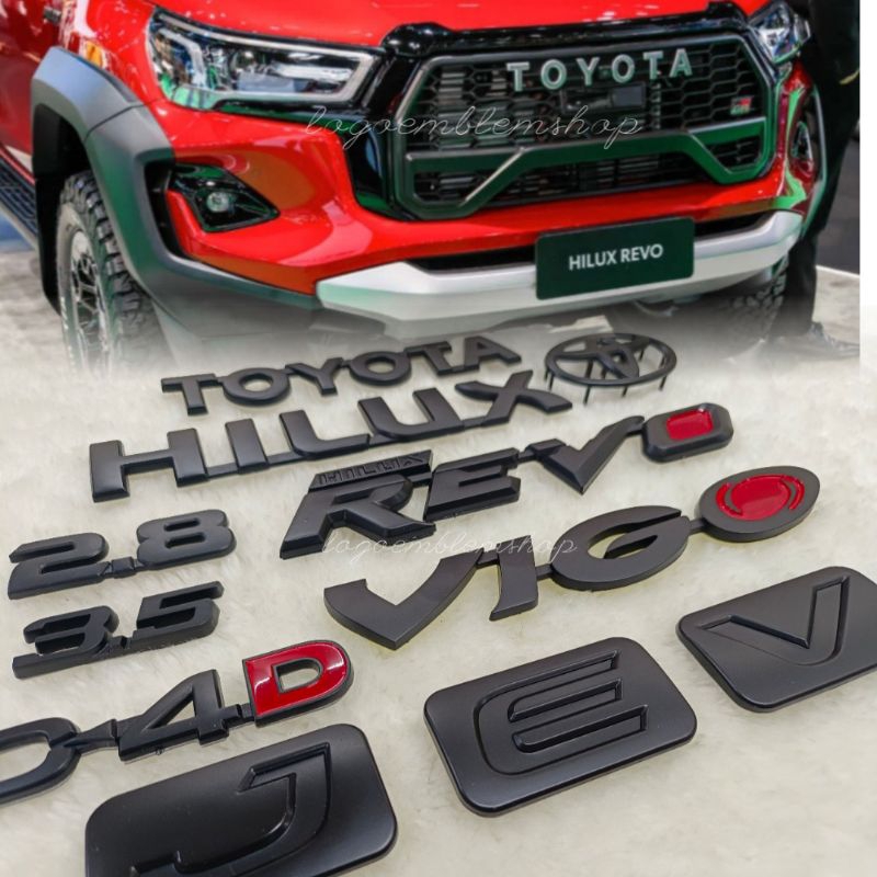 READY STOCK Tulisan TOYOTA HILUX REVO VIGO Badge Rear Bonnet Emblem ...