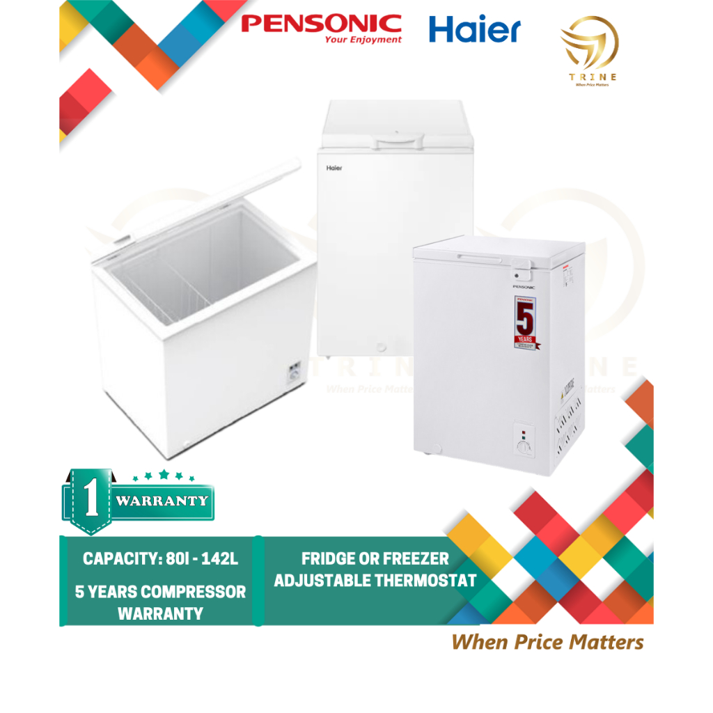 [NUR] PENSONIC 99L CHEST FREEZER PFZ-113 / MIDEA 130L CHEST FREEZER MD-RC151FZB01 / HAIER 100L ...