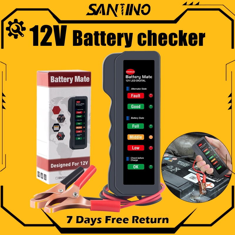 SANTINO 12V/24V Multifunctional Battery Testers Car Battery Analyzer ...