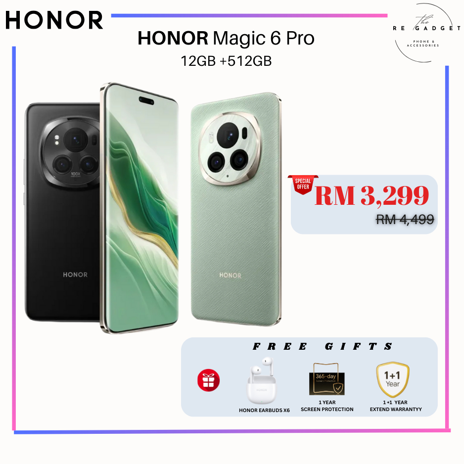 [Ready Stock] HONOR MAGIC 6 PRO 5G (12GB+512GB) | 5600mAh Battery | Warranty by Honor Malaysia ...