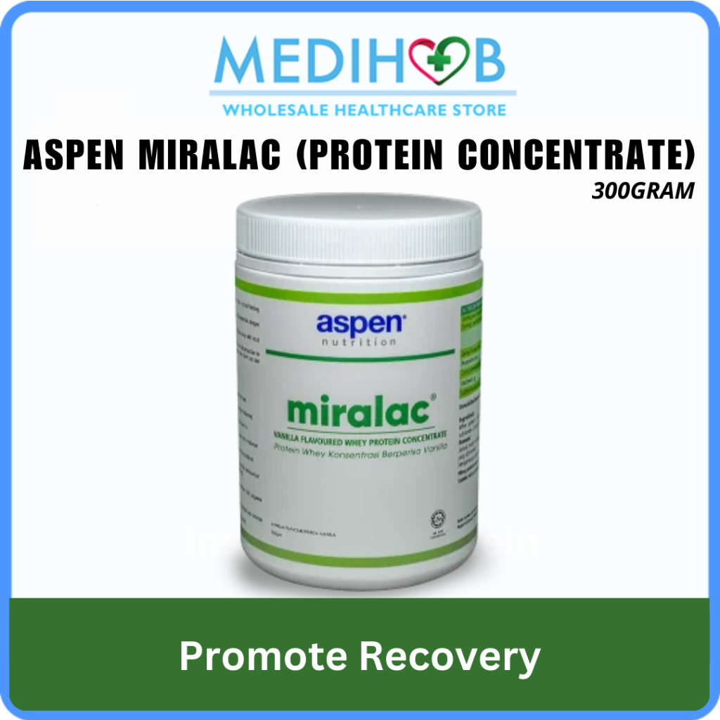 Aspen Nutrition Miralac Whey Protein Concentrate Powder 300g Vanilla ...
