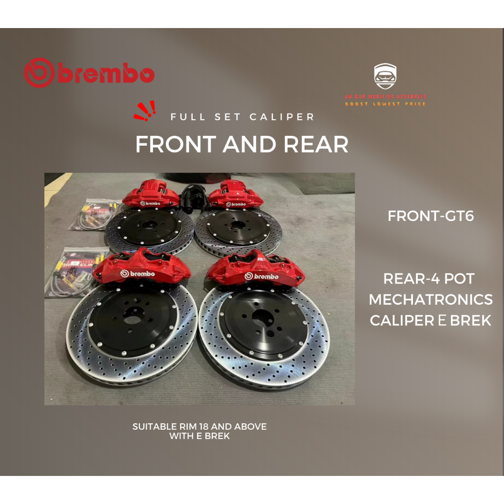 Brembo Front and Rear Caliper Combo Set( Front GT6) (Rear Mechatronics ...