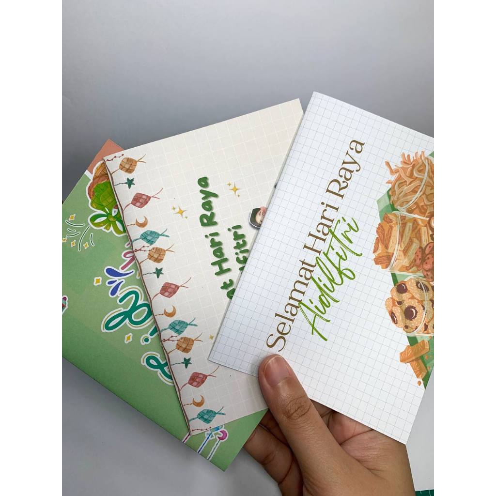 Design 2025 Kad Raya 3pcs/6pcs Tema Makanan raya (envelope included ...