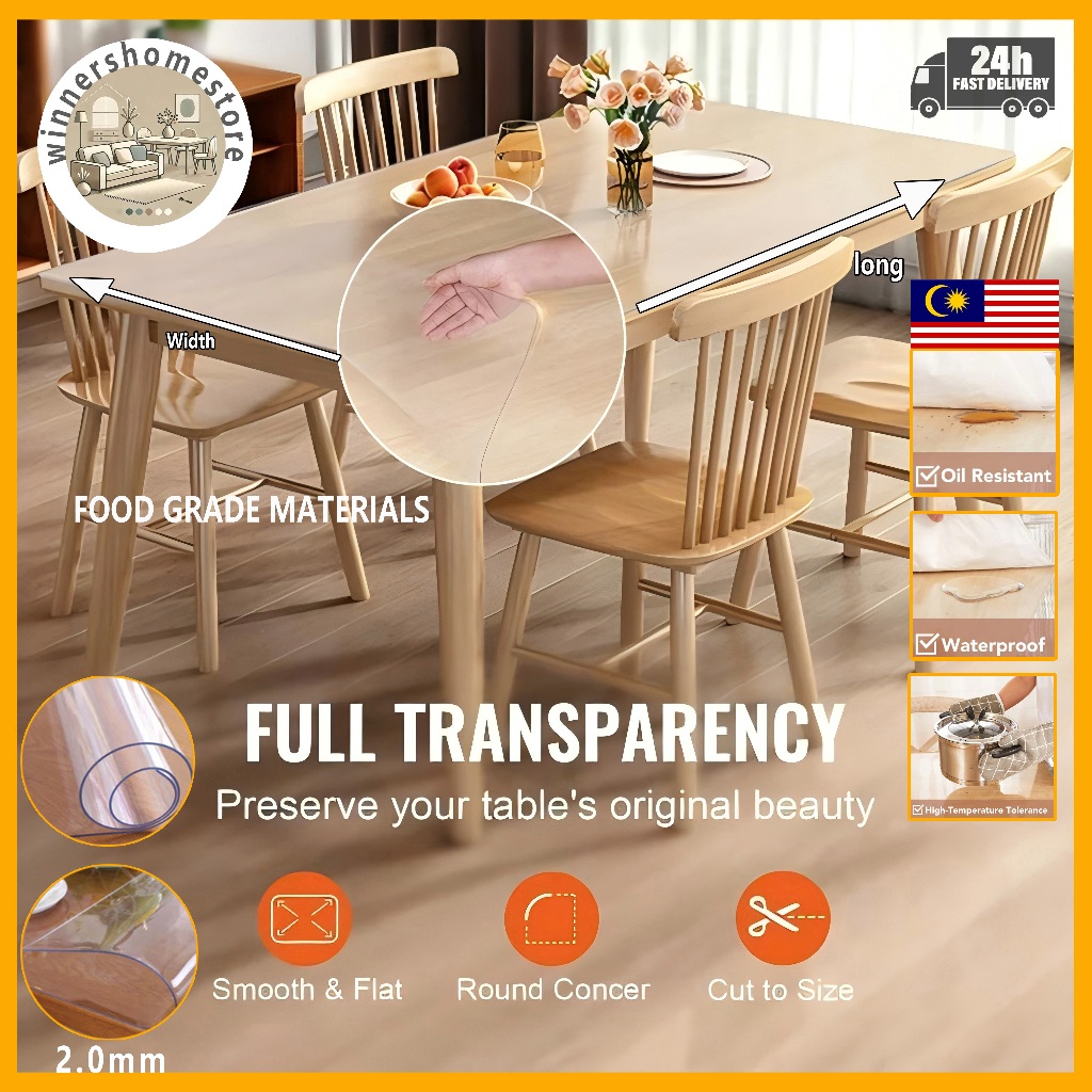 PVC TABLE MAT / ALAS MEJA PLASTIK / 1mm 2mm Thick PVC Table Protector ...