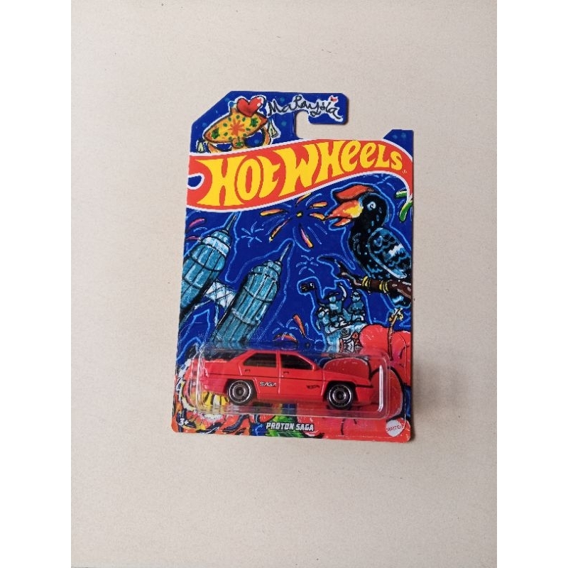 HOT WHEELS PROTON SAGA RED " SAGA BURUNG " | Shopee Malaysia