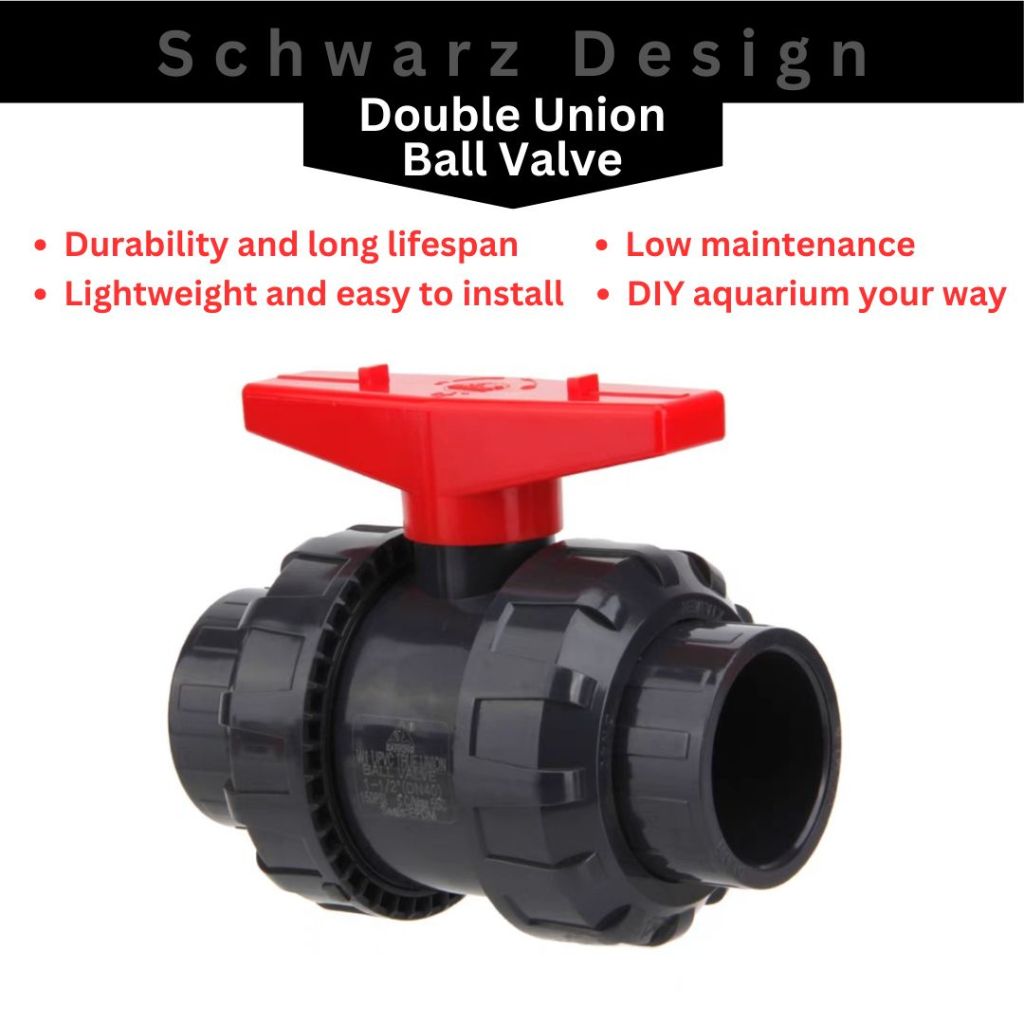 Sanking PVC Double Union Ball Valve Stopcock Fitting Dark Grey for ...