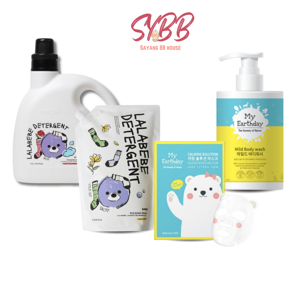 Korean Earthday Mild Body wash Face mask and Korean K-mom Detergent ...
