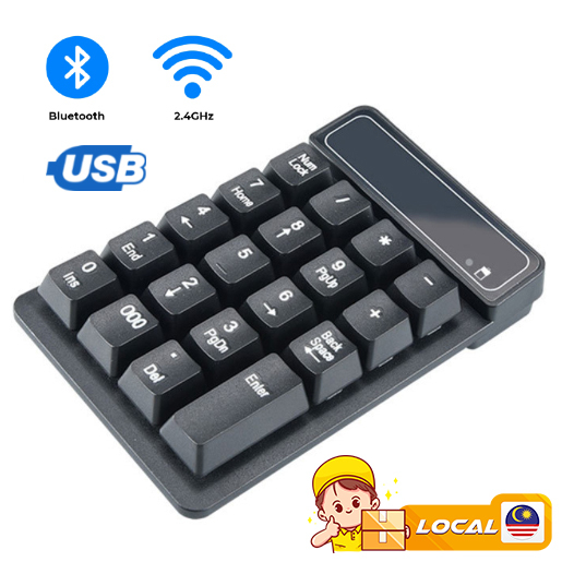 Numeric Keypad Mechanical Feel Wireless Bluetooth Usb Keyboard 19 Keys ...