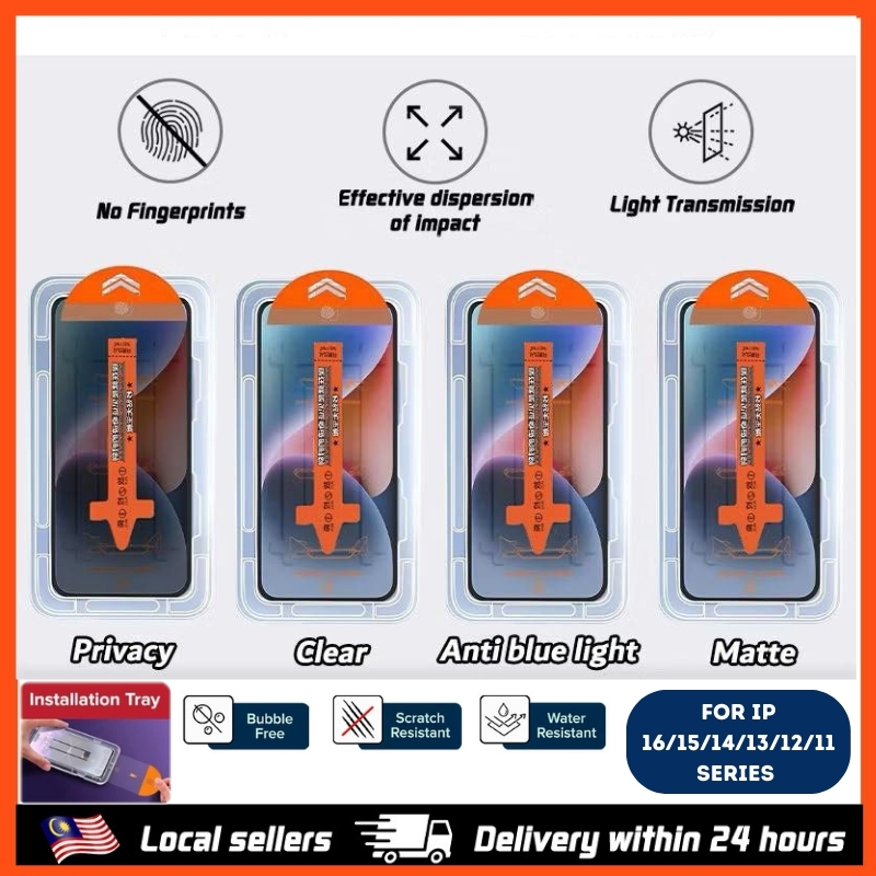 QUICK installation Full Clear Tempered Glass 9H iPhone 116 Pro max 16e ...