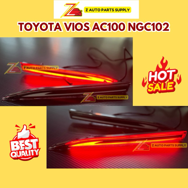 TOYOTA VIOS 2023 2024 2025 NGC 102 AC100 ALBINO REAR BUMPER REFLECTOR ...