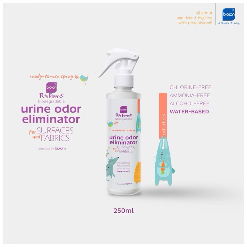 Bioion Pets Urine Odour Eliminator for Surfaces and Fabrics【Pets Pounce ...