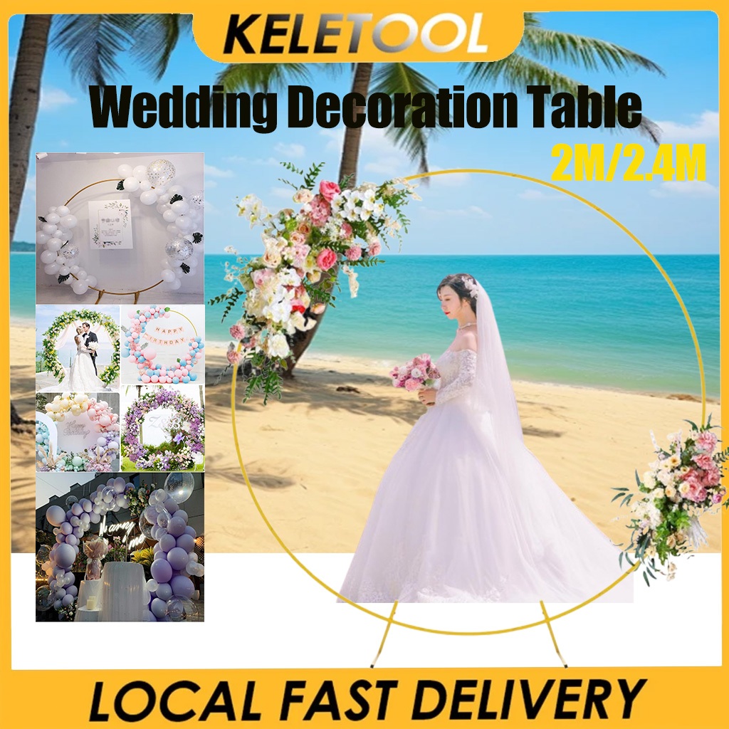 Gold Round Backdrop Stand Metal Circle Arch Frame Wedding Arch Ceremony ...
