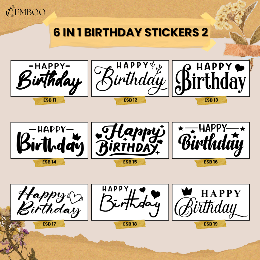 HAPPY BIRTHDAY STICKER A4 BALLOON STICKER BOBO STICKER | Shopee Malaysia