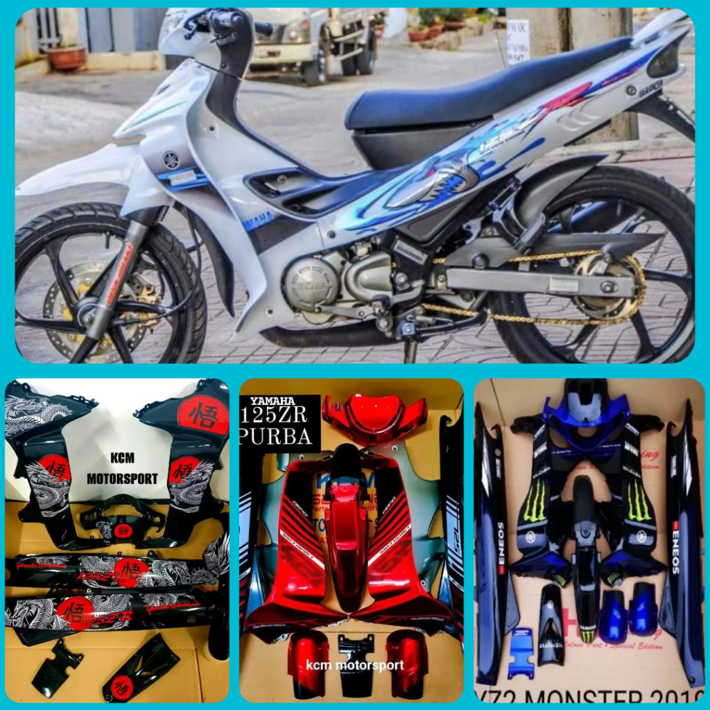 coverset yamaha 125ZR HLD & sticker shark / dragon / batman / purba ...