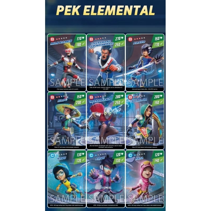 POSTER LENGKAP BOBOIBOY-(MASKMANA-PEK ELEMENTAL) | Shopee Malaysia