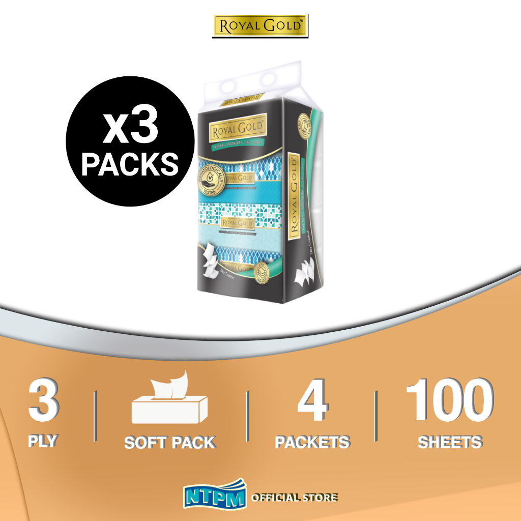 Royal Gold Luxurious Soft Pack 3 PLY (100's x 4) x 3 Packets | Shopee ...