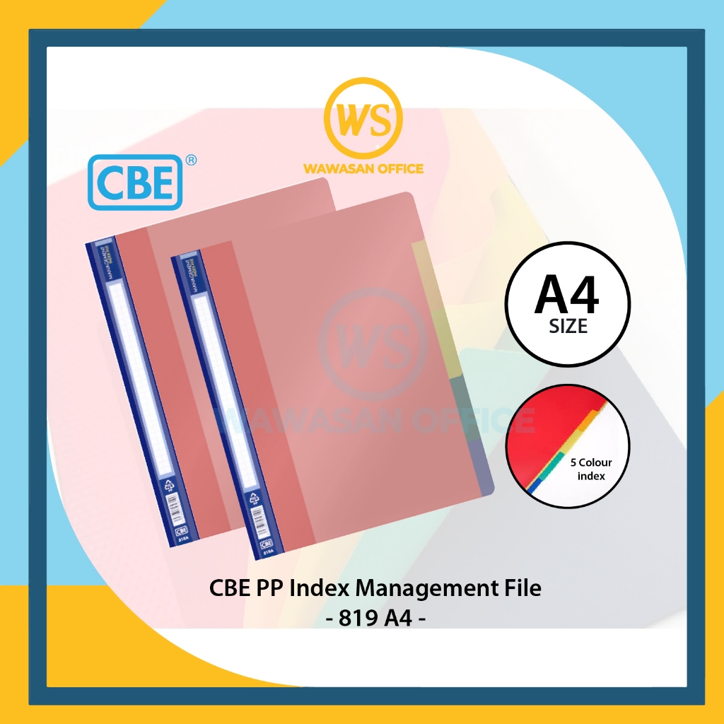 CBE 819A Index Management File / Document Holder with Divider / Index ...
