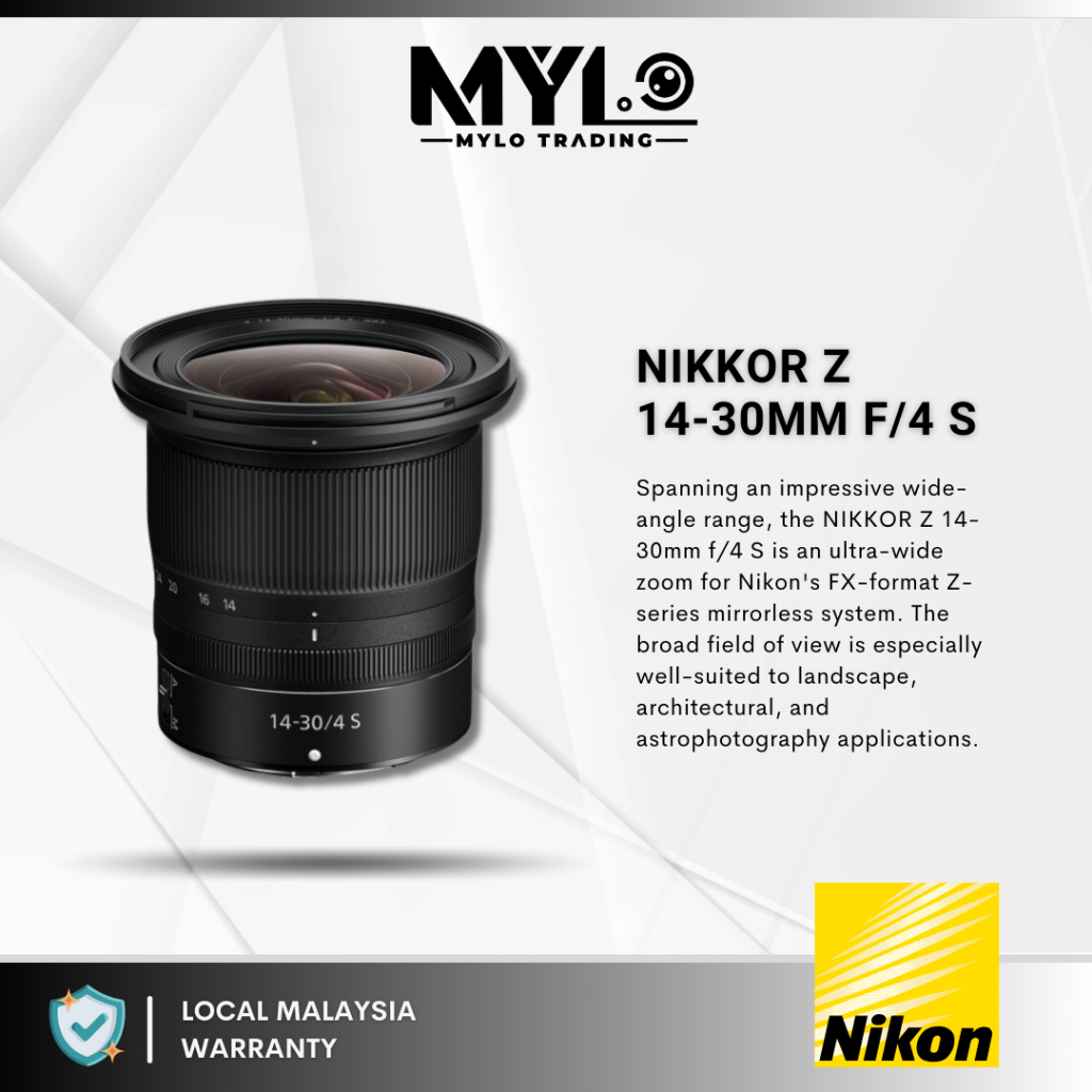( READY STOCK ) Nikon NIKKOR Z 14-30mm f/4 S Lens for Nikon Z8 & Z6II & Z5 & Z30 & Z FC & Z7II ...