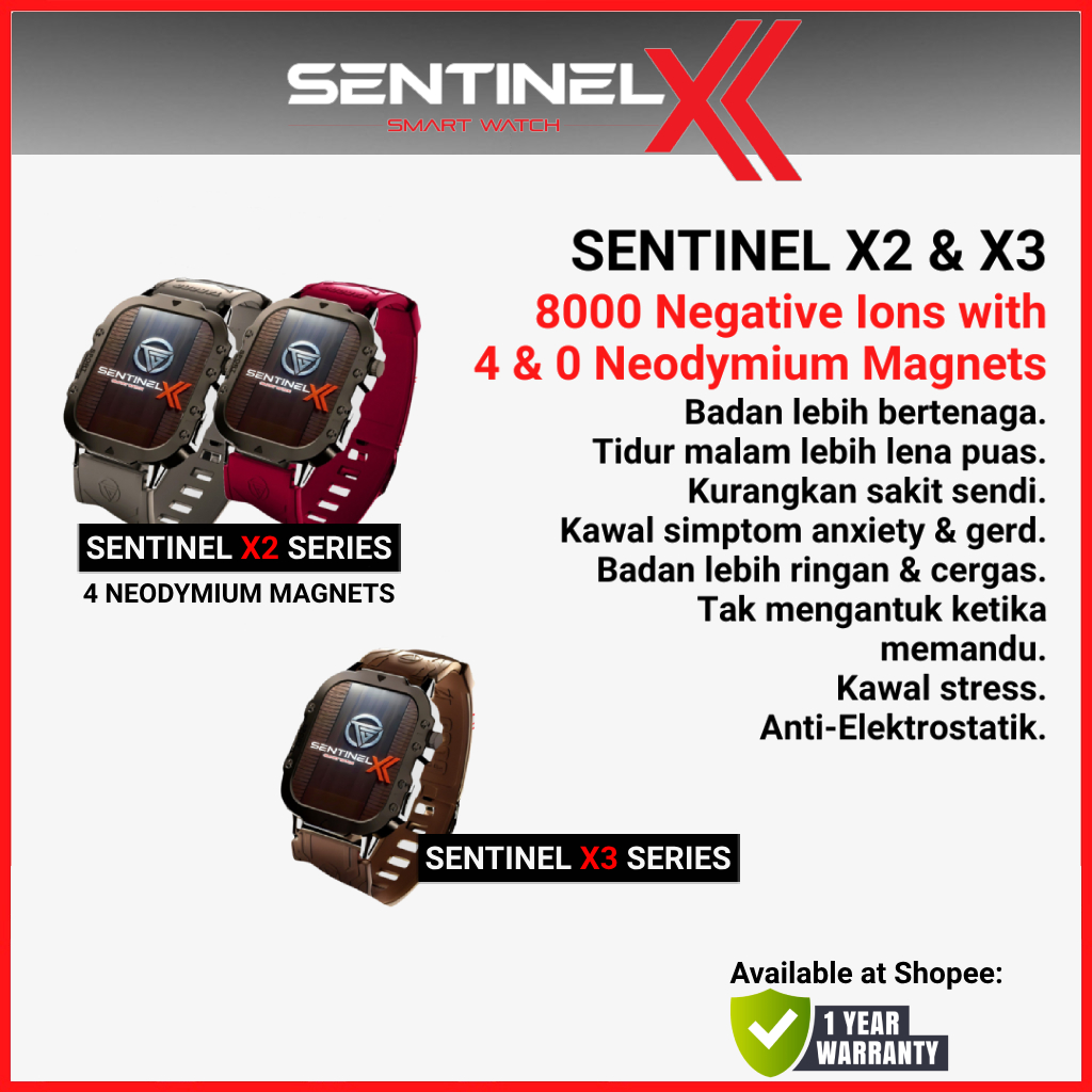 Sentinel X Smart Watch Original HQ Jam Smartwatch | Shopee Malaysia