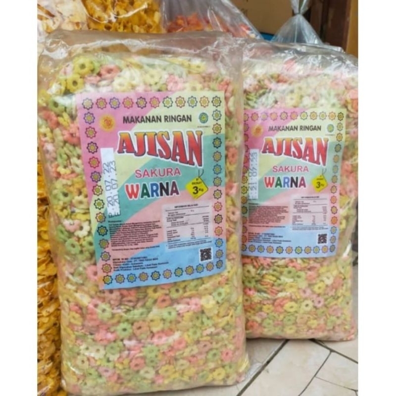 Mantili/Ajisan Sakura Bunga Warna Warni Gurih / Snack Ribut Jajan Jadul ...